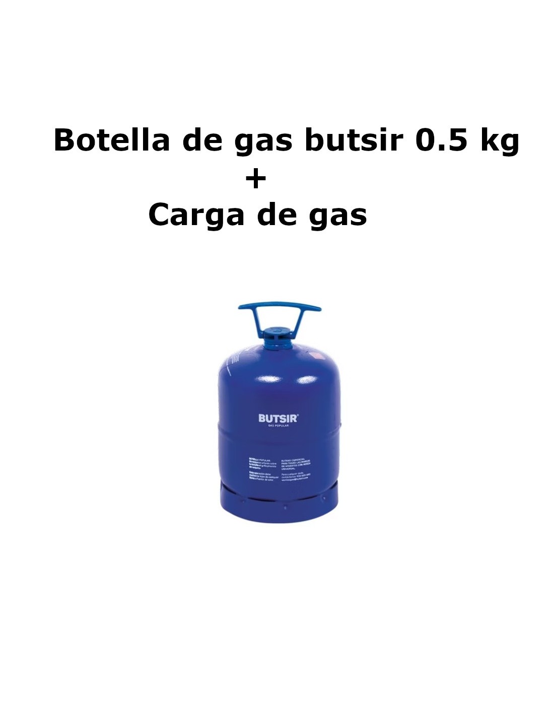 Botella de gas butano Butsir azul 0.5 kg camping, autocaravanas
