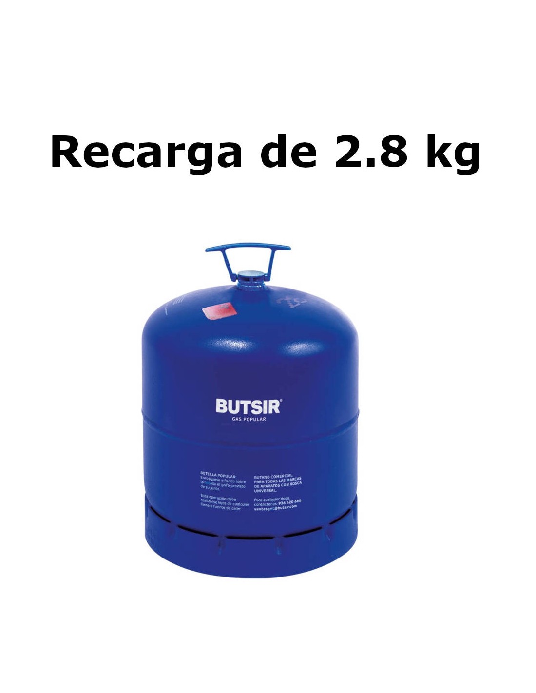 Recarga de gas botella de 2.8 kg camping , cocinas, estufas